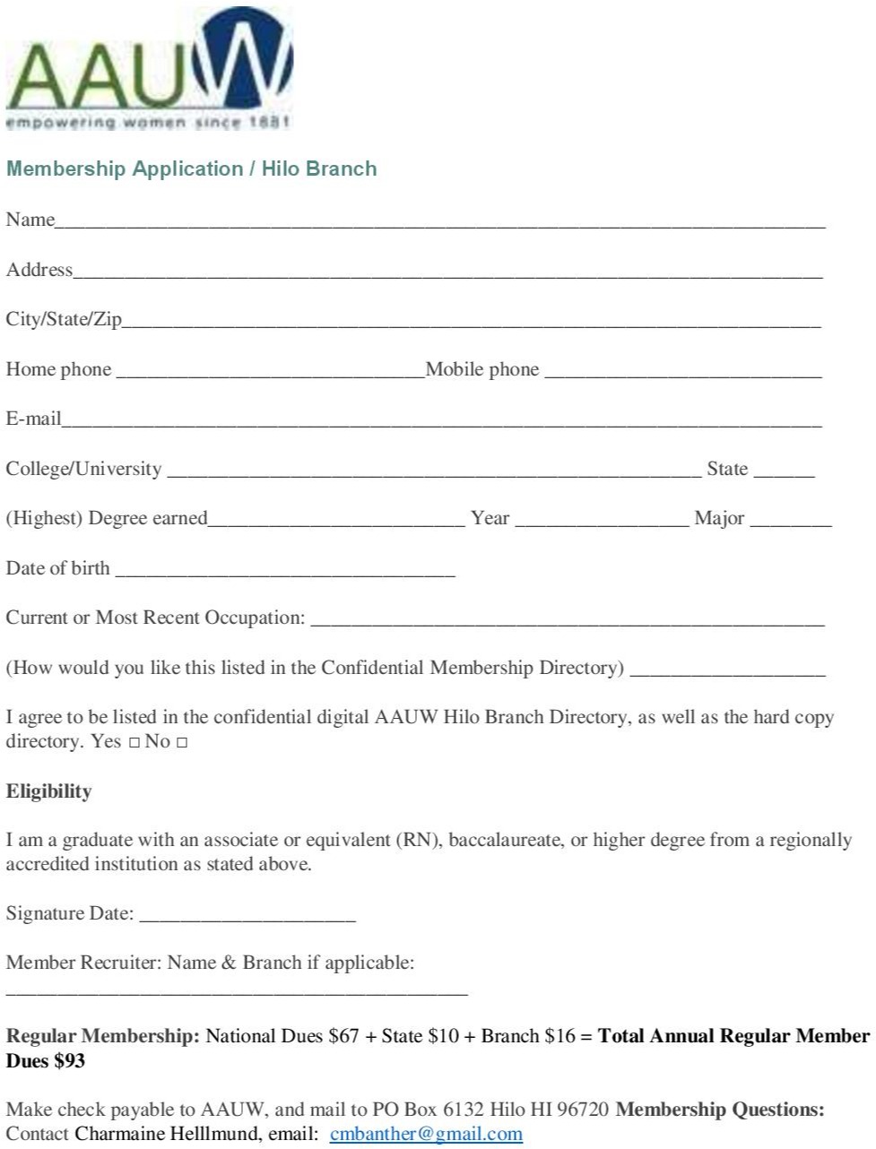 AAUW Join AAUW | Hilo (HI) Branch